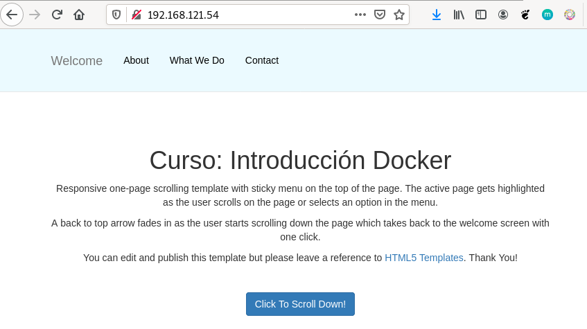 Ejemplo 1: Construcción de imágenes con una página estática - Docker